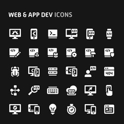 Website and application development icon set Vector Image