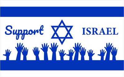 Israel flag icon peaceful support Royalty Free Vector Image