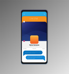 Mobile application interface live chat ui ux gui Vector Image