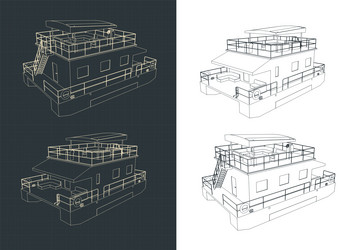 Pontoon boat retro Royalty Free Vector Image - VectorStock