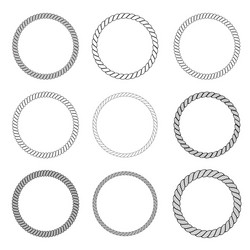 Round rope frame circle ropes rounded border Vector Image