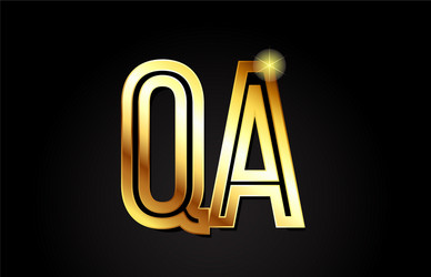 Combination letter qa q a alphabet with gold Vector Image
