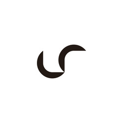 Letter rl curve geometric symbol simple logo Vector Image