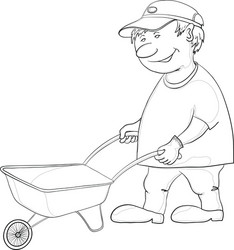 Wheelbarrow Silhouette Man Vector Images (over 180)