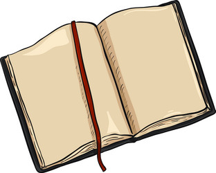 Single cartoon black diary on white background Vector Image