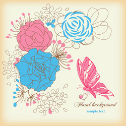 Floral background in spring colors flowers Vector Image