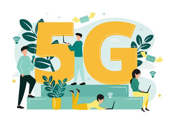 5g internet a man Royalty Free Vector Image - VectorStock
