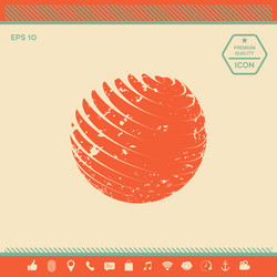 Earth logo design with grunge effect Royalty Free Vector