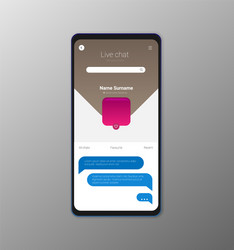 Mobile application interface live chat ui ux gui Vector Image