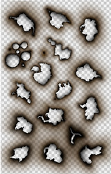 Burn craft paper borders burnt hole stages set Vector Image