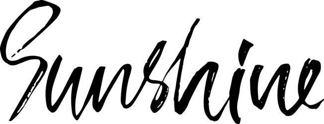 Sunshine modern dry brush lettering Royalty Free Vector