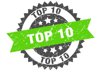 Top 10 stamp top 10 label round grunge sign Vector Image