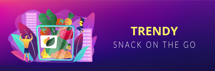 Assorted snack pack concept banner header Vector Image