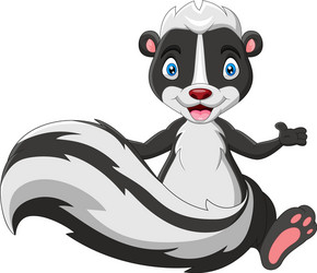 Cartoon funny skunk a smile Royalty Free Vector Image