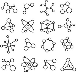 Connected molecules icons molecular structure Vector Image