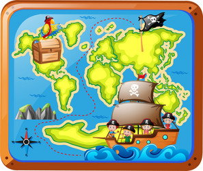 Treasure map topic image 9 Royalty Free Vector Image