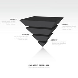 Pyramid cube upside down infographic template Vector Image