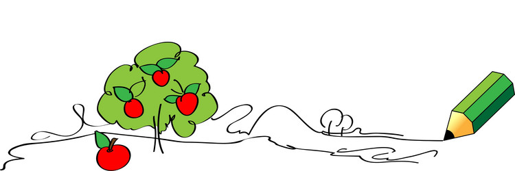 Apple Tree Pencil Drawing