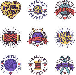 Handmade hand made craft label typography Vector Image