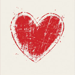 Heart shape stamp effect symbol Royalty Free Vector Image