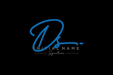 Initial ds signature logo template hand drawn Vector Image
