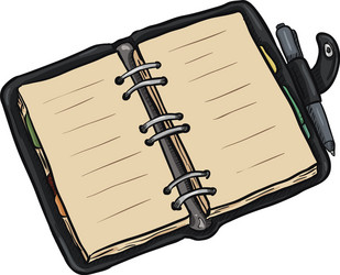 Single cartoon diary on white background Vector Image