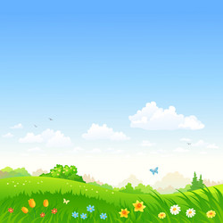 Fully minimalistic simple empty meadow green Vector Image