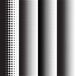 Halftone dots pattern gradient set Royalty Free Vector Image