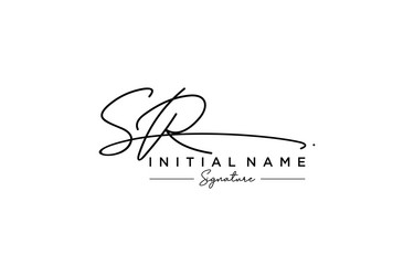 Initial Sr Signature Logo Template Hand Drawn Vector Image