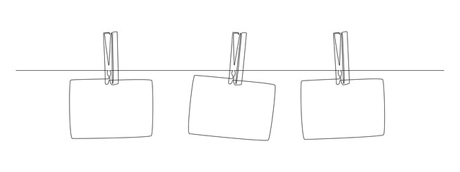 Hanging at string photos frame set of simple Vector Image