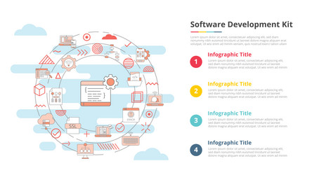 Sdk software development kit concept with circle Vector Image