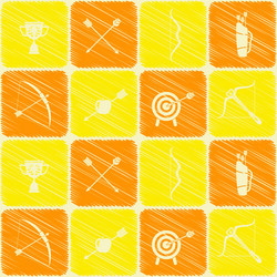 Seamless background with archery Royalty Free Vector Image