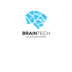 Data brain tech logo design Royalty Free Vector Image