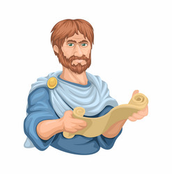 Aristotle ancient greek philosopher and polymath Vector Image