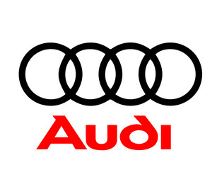 Audi brand symbol logo with name black design Vector Image