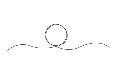 Continuous one line black circle Royalty Free Vector Image