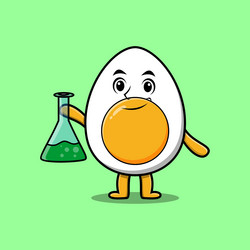Cute cartoon brown egg as scientist Royalty Free Vector