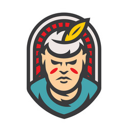 Injun warrior silhouette sign Royalty Free Vector Image