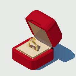 Wedding ring in gift box Royalty Free Vector Image