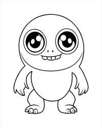 Monster coloring pages for kids line art Vector Image