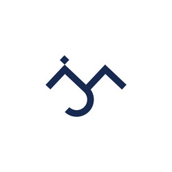 Letter mj simple geometric colorful logo Vector Image