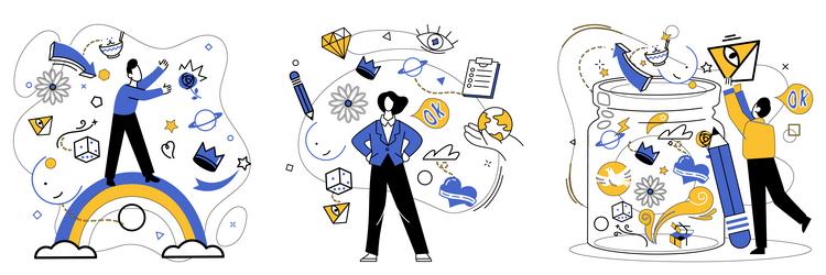 Advanced idea progress is summit reached Vector Image