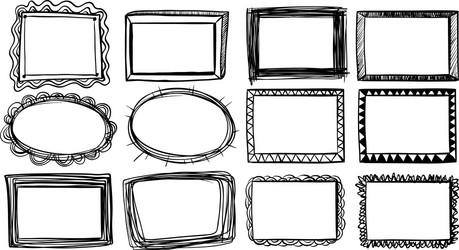 Beautiful template hand drawn frames Royalty Free Vector