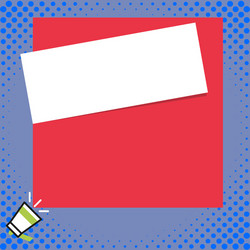 Front view big blank square with rectangle stick Vector Image
