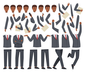 Man builder character constructor with body part Vector Image