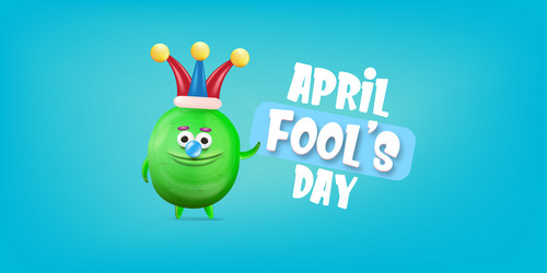 April fools day funky horizontal banner with silly