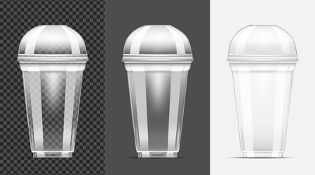 Disposable transparent plastic cup Royalty Free Vector Image