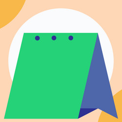 Front close up big standing calendar design Vector Image