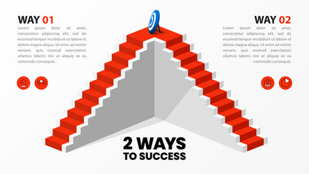 Infographic template two paths to success Vector Image