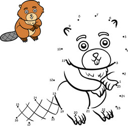Numbers game education for children beaver Vector Image